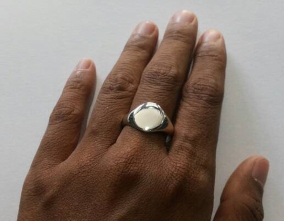 Natural Sterling Silver Rings PLAIN plat oval with