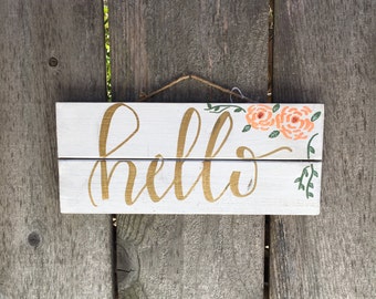 Hello door sign | Etsy
