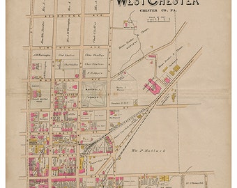 Willistown PA Witmer 1873 Map Reproduction by VisualExpansion