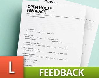 Open House Feedback Template Real Estate Template Realtor