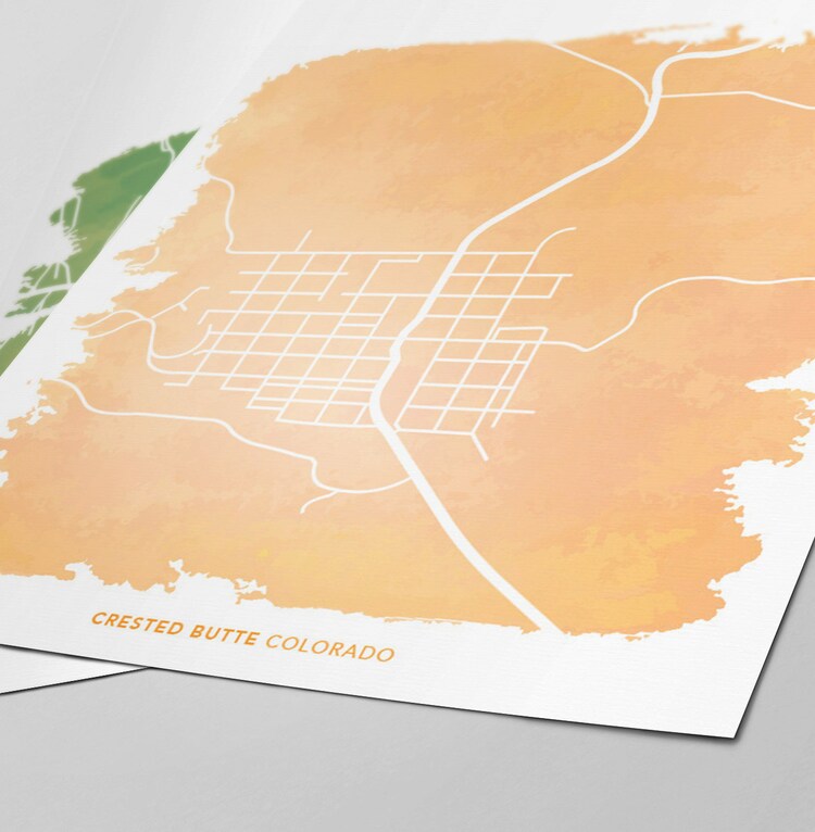 Crested Butte Colorado Map Custom Print by AlpineCartographic