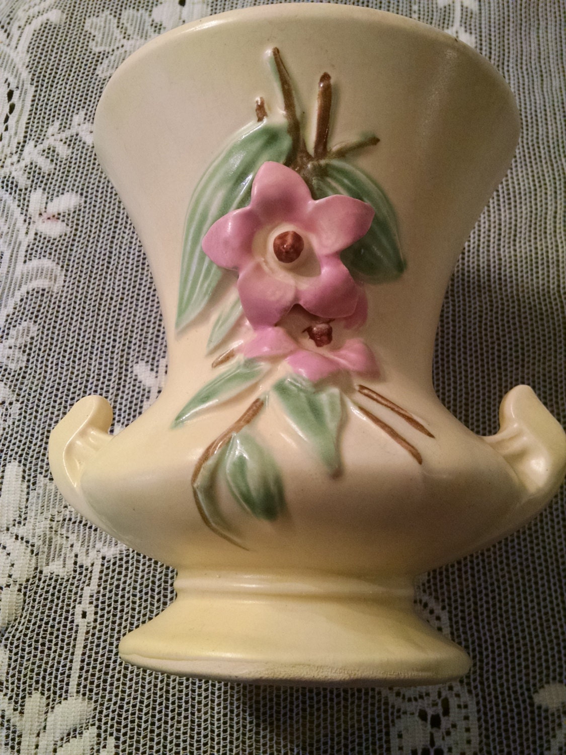 McCoy pottery vase Blossomtime pattern Dogwood flowers