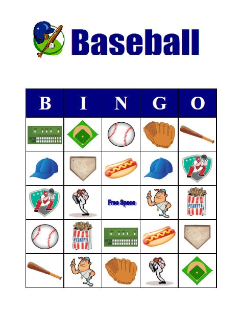 Baseball Bingo 30 Printable Sports Birthday / Super Bowl Party