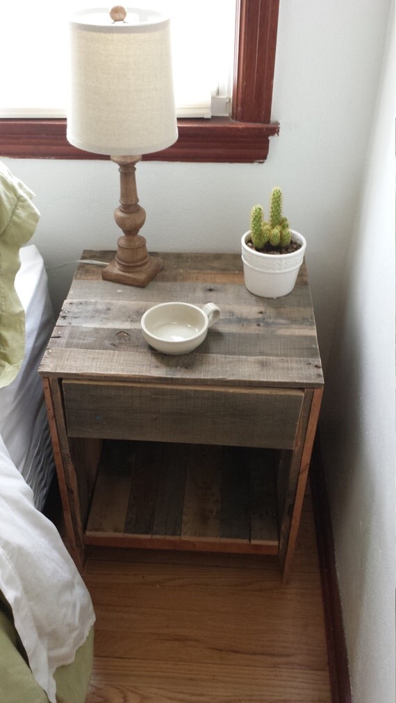 Items similar to Rustic Pallet Night Stand on Etsy