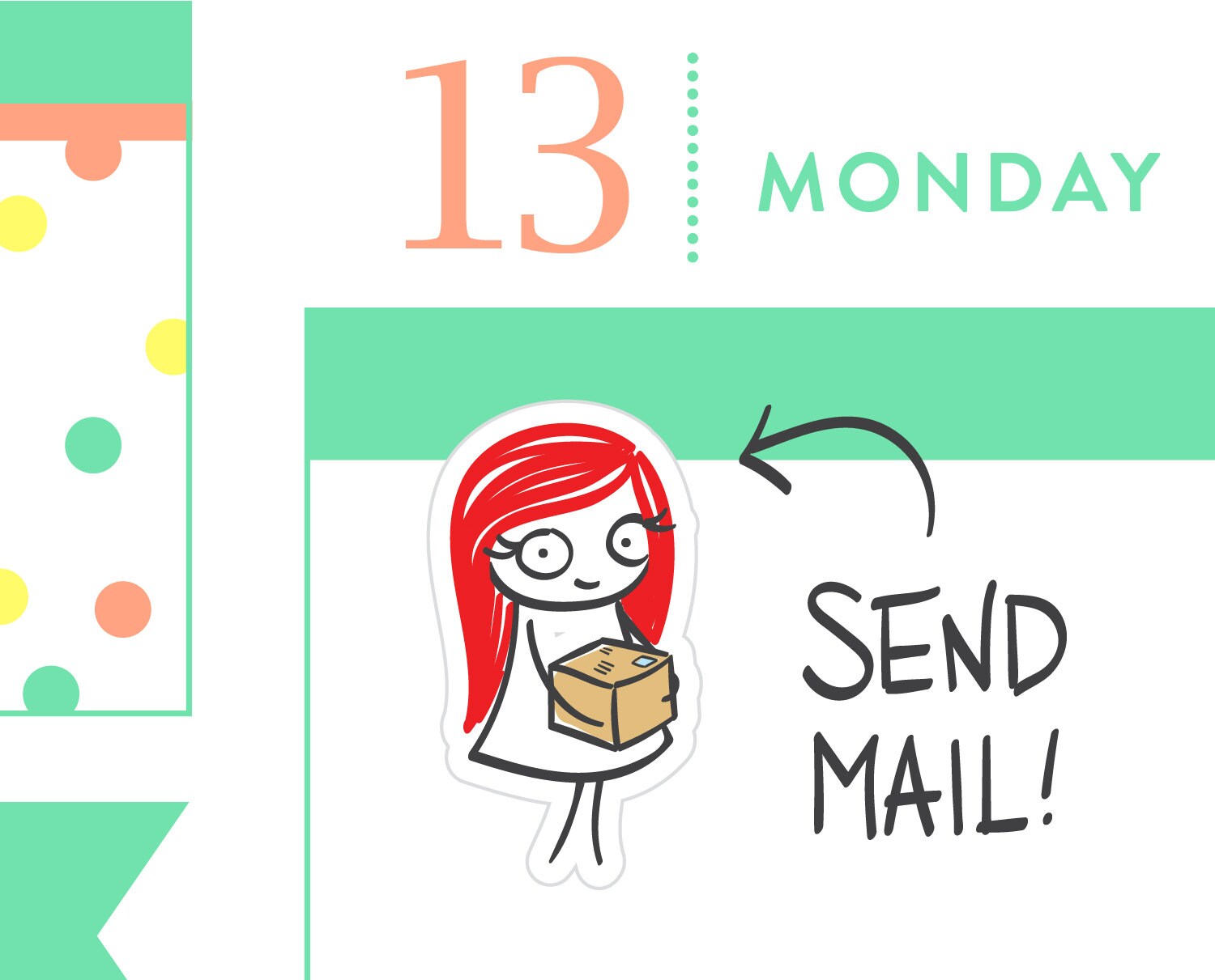 P038 Mail planner stickers send mail package stickers