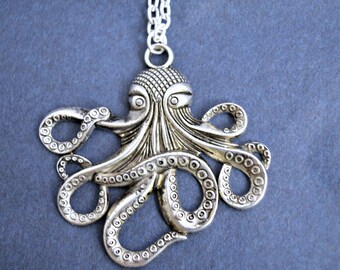 Unique octopus necklace related items | Etsy