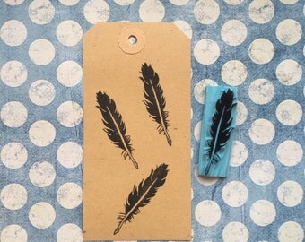 Feather stamp | Etsy