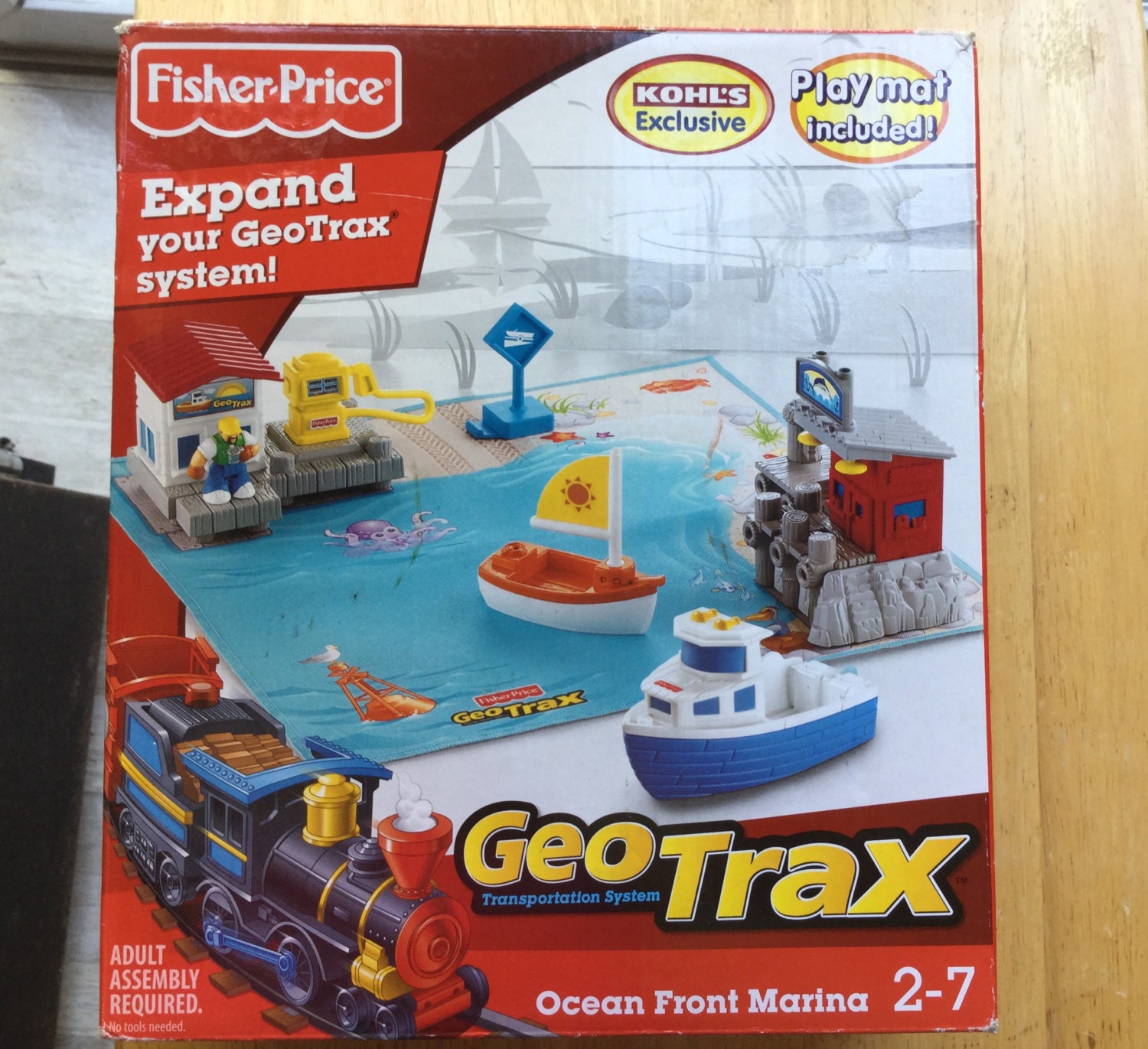 2009 Fisher-Price Geotrax Oceanfront Marina Playset With Mat #P4359 A ...