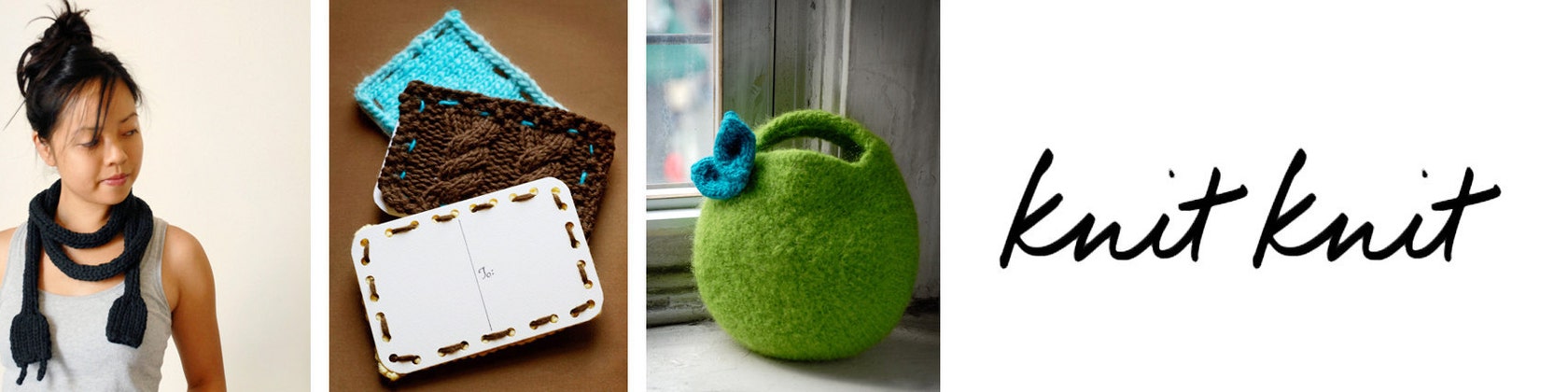Witty knit felt & embroidered accessories & patterns by KnitKnit