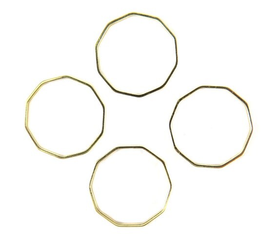 Gold Plated Decagon Shape Wire Charms 12x K212-C by EpochBeads