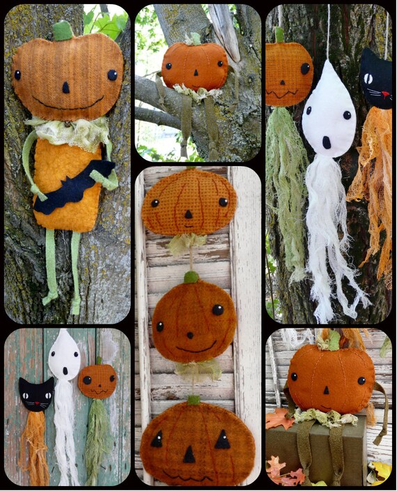 Vintage Halloween Party wool pattern PDF 6 projects in one