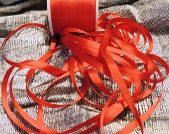 Red silk ribbon | Etsy