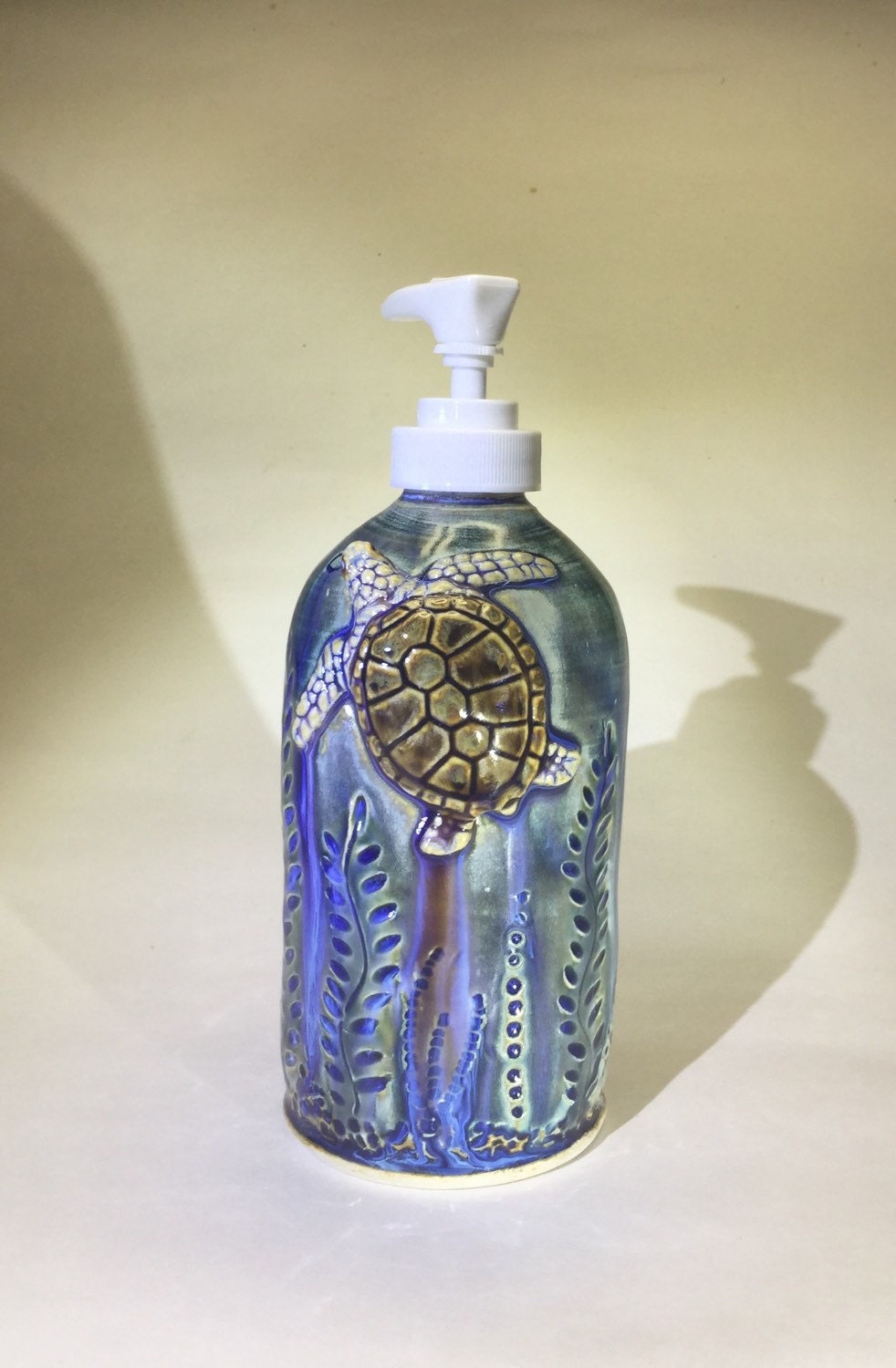 Sea Turtle Soap/Lotion Dispenser by ClayFantaSea on Etsy