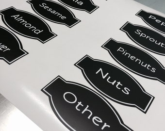 Custom Kitchen Canister Labels Set of 6-Vinyl by KreativeCorner