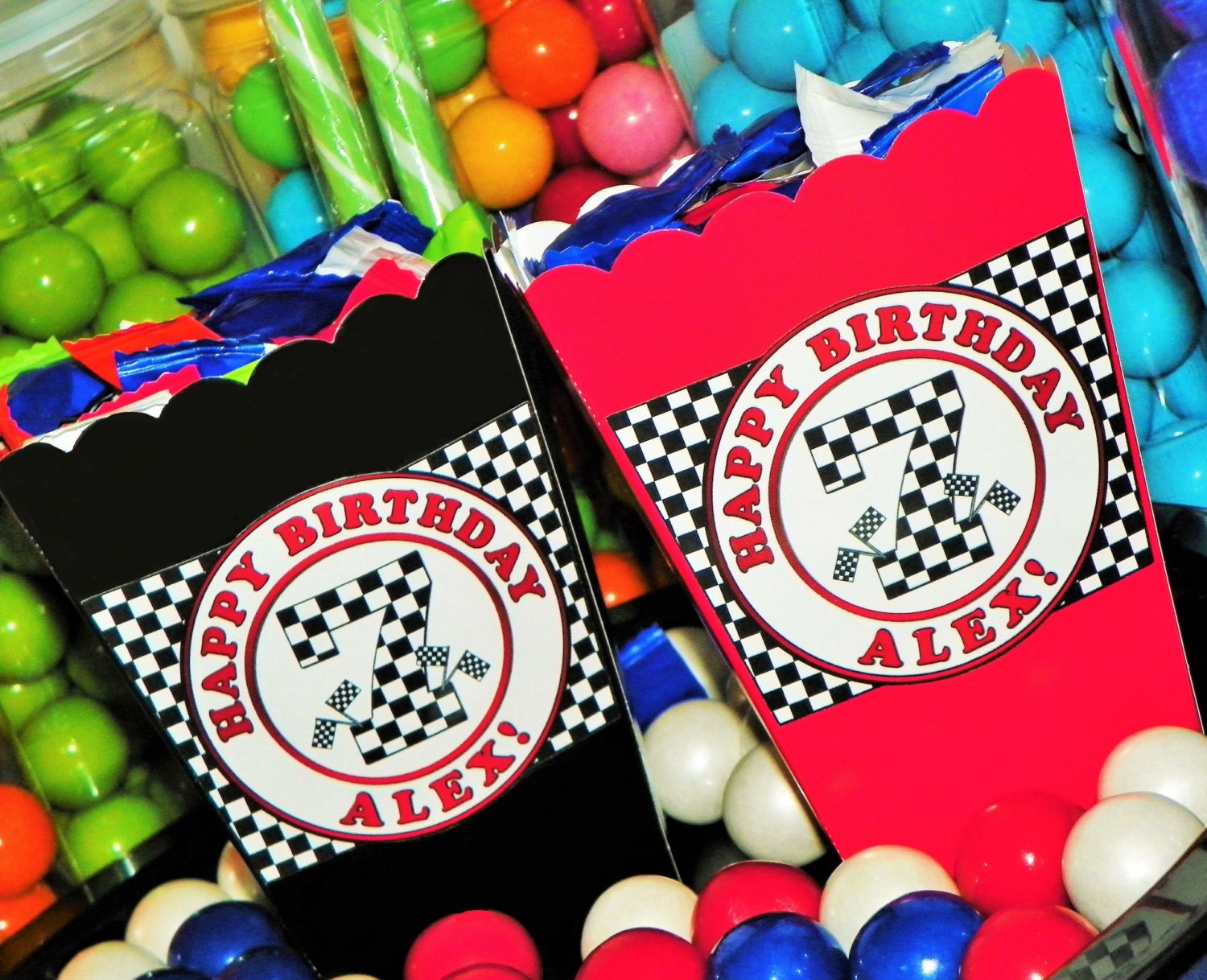 Kids Race Car Themed Party Mini Popcorn Boxes. Race Car Snack
