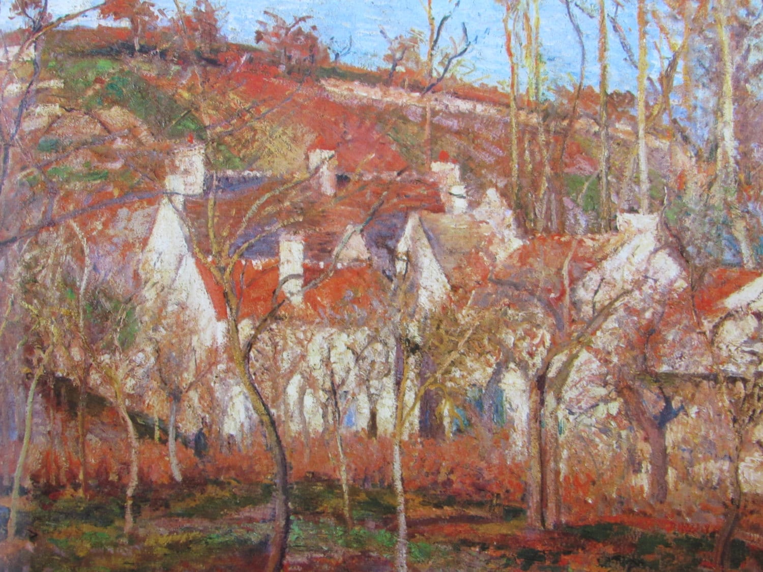 Camille Pissarro The Red Roofs 1877 9 x 8 in. Reproduction