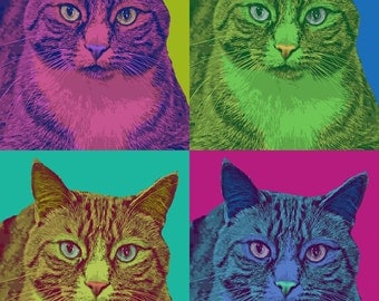 Custom pop art portraits Andy Warhol pet portraits. by printique