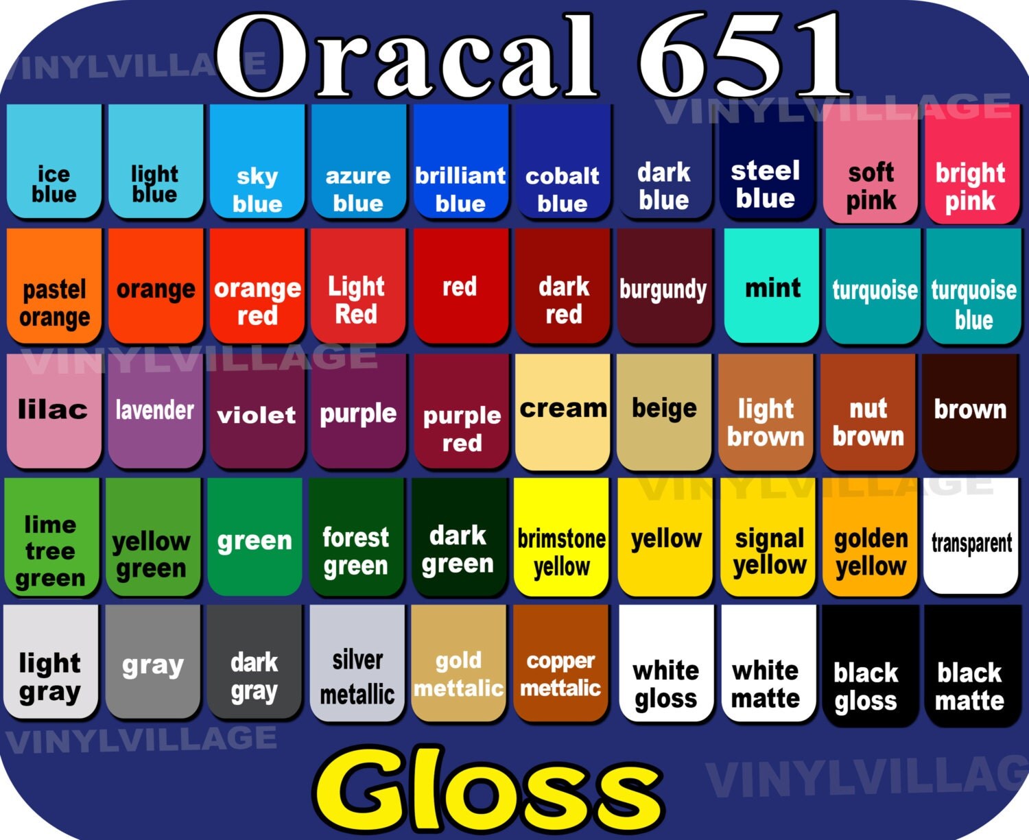 10 pack 12 inch rolls Oracal 651 Adhesive Backed by VinylVillage