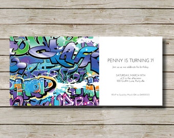 Graffiti invitation | Etsy