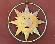 Unique metal sun decor related items | Etsy
