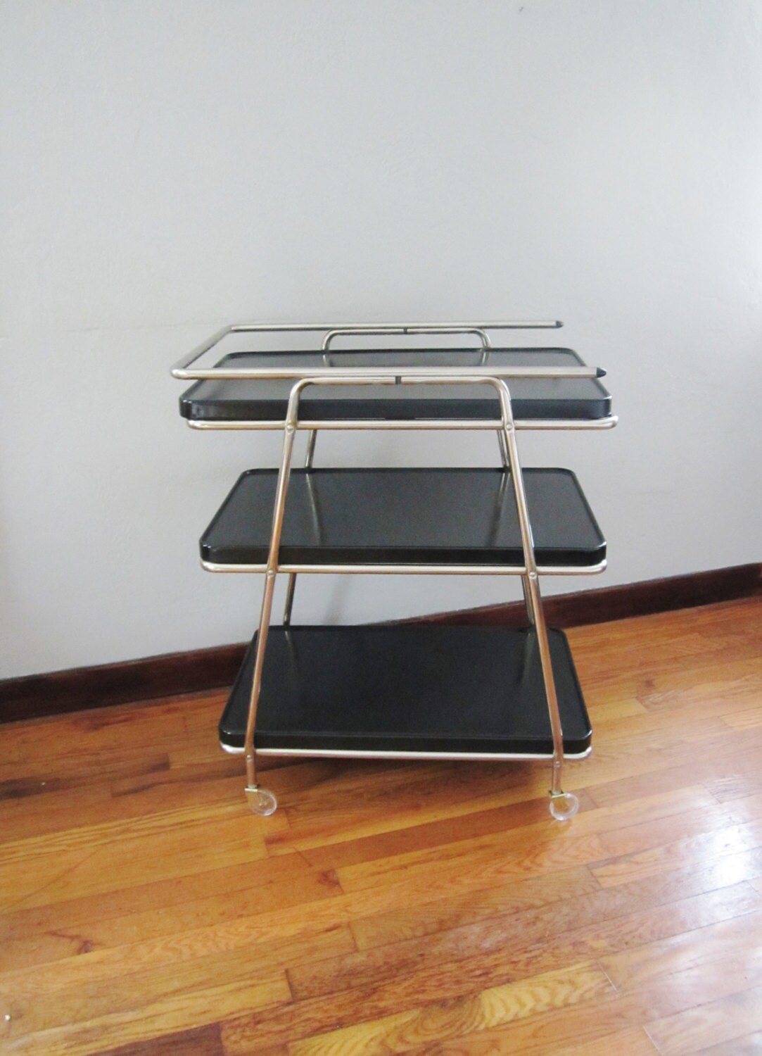 Vintage Cosco Hamilton Metal Cart Retro 3 Tiered Serving Rolling Cart ...
