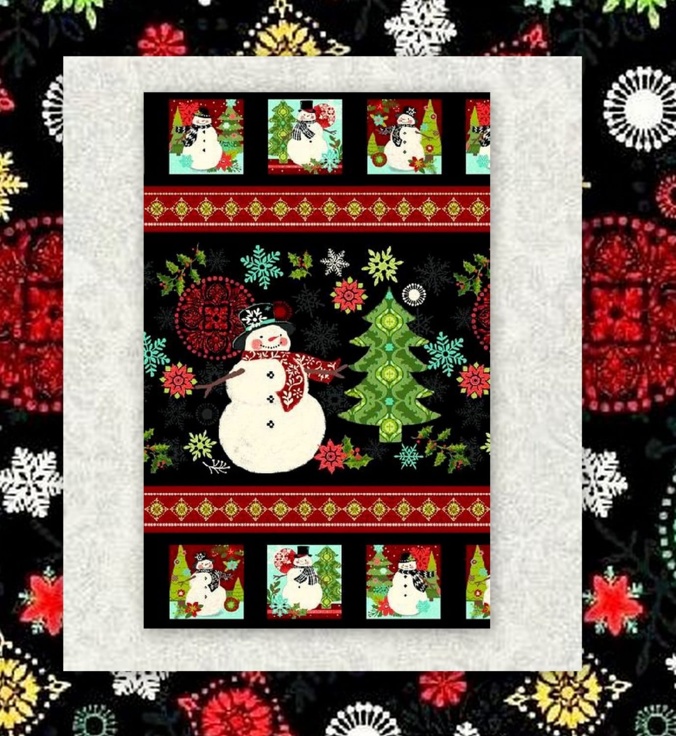 Easy Christmas Fabric Panel Quilt Kit Holly Jolly Snowman easy-christmas-fabric-panel-quilt-kit-holly-jolly-snowman