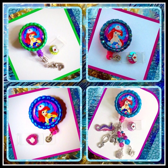 Nurse Badge Reel Accessory Nurse Ariel the by 1KoolNurseKreations