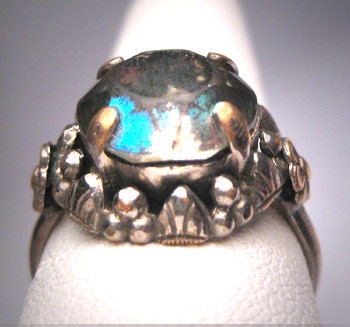 Antique Paste Ring Victorian Art Deco c.1920 Wedding