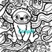 INSTANT DOWNLOAD Coloring Page Sloth Art Coloring Print