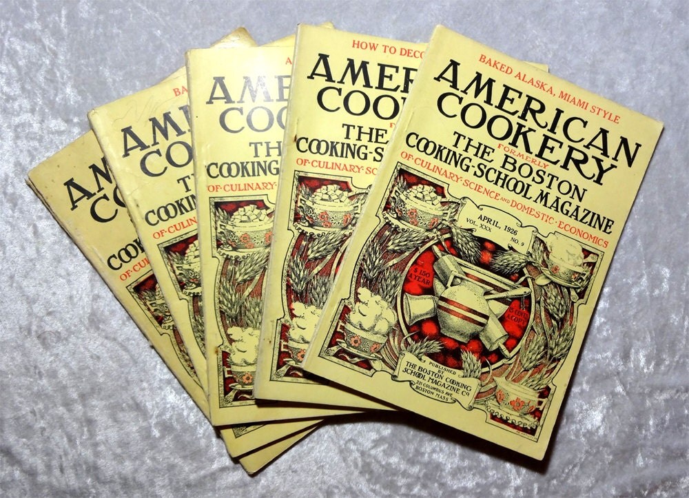 1926 American Cookery Lot of 5 Magazines, January to May, Boston ...