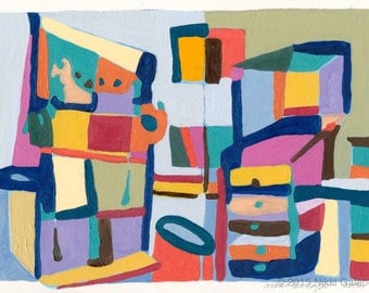 Color block painting | Etsy