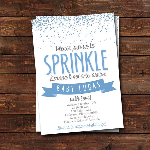 Baby Sprinkle Invitation - Baby Shower Invitation - Boy Sprinkle Invite