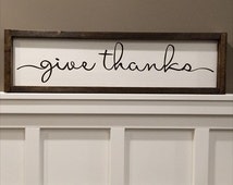 Popular items for give thanks sign on Etsy