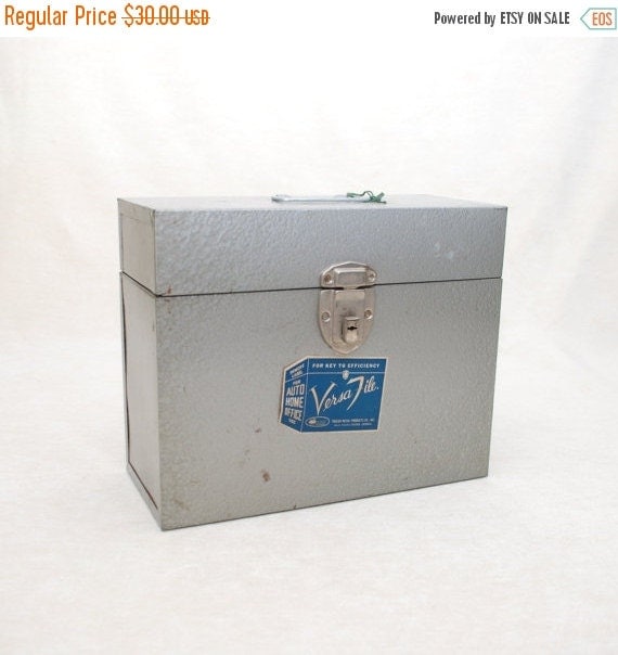 FALL SALE: Storage Box – Metal File Box with Key – Versa File – Gray ...