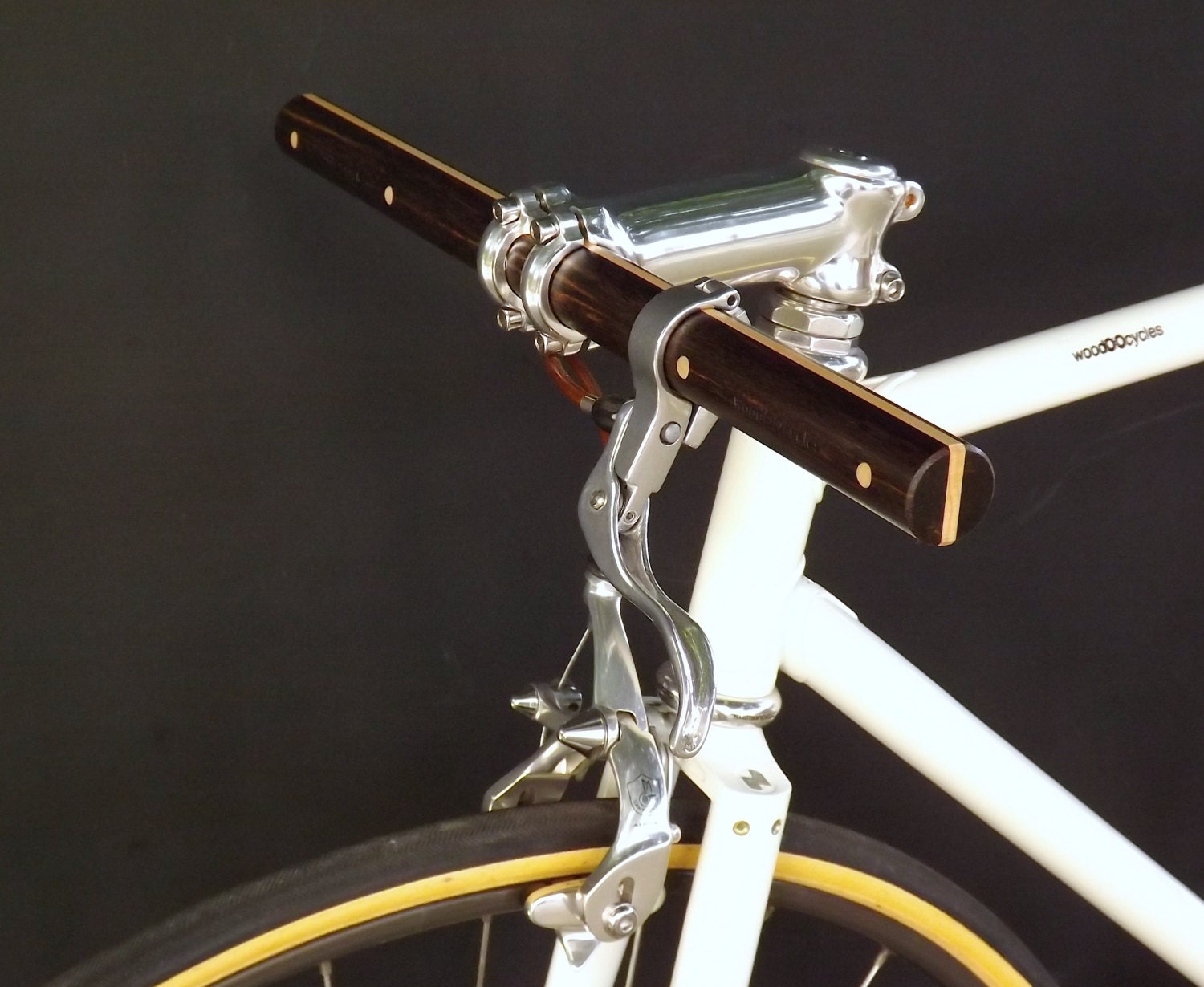 blackwood and maple wood straight bicycle handlebar