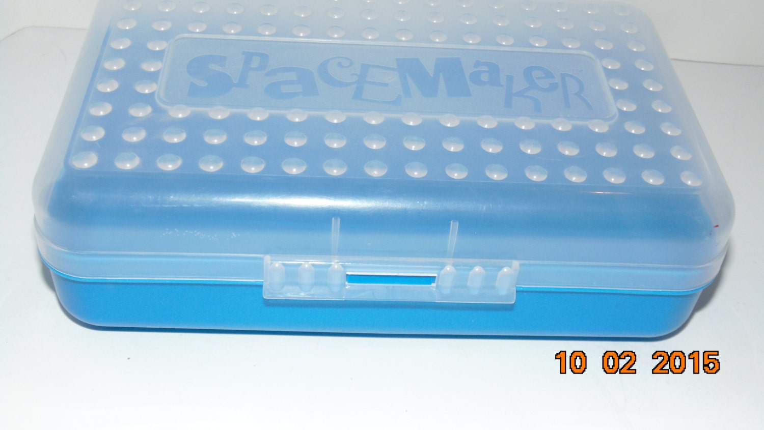 Vintage Spacemaker School Box pencil arts crafts 1990s Clear Blue 8″ x ...