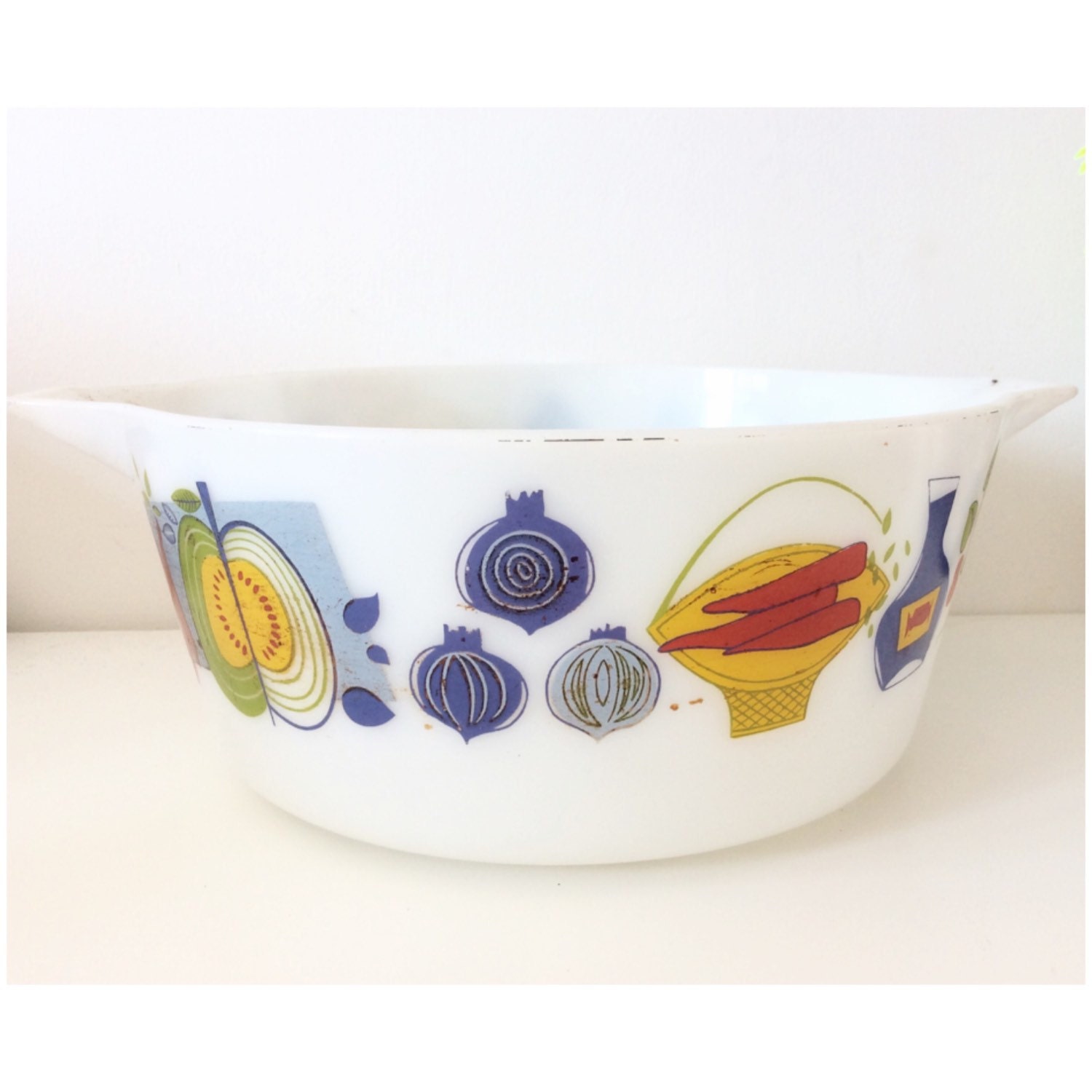 Retro 1960’s JAJ Pyrex Fiesta Deep Dish- Made in England- Pattern ...