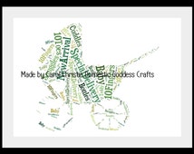 Pram Word Art Cloud New Baby Gift Personalised A4 Word Collage.Wall Art ...