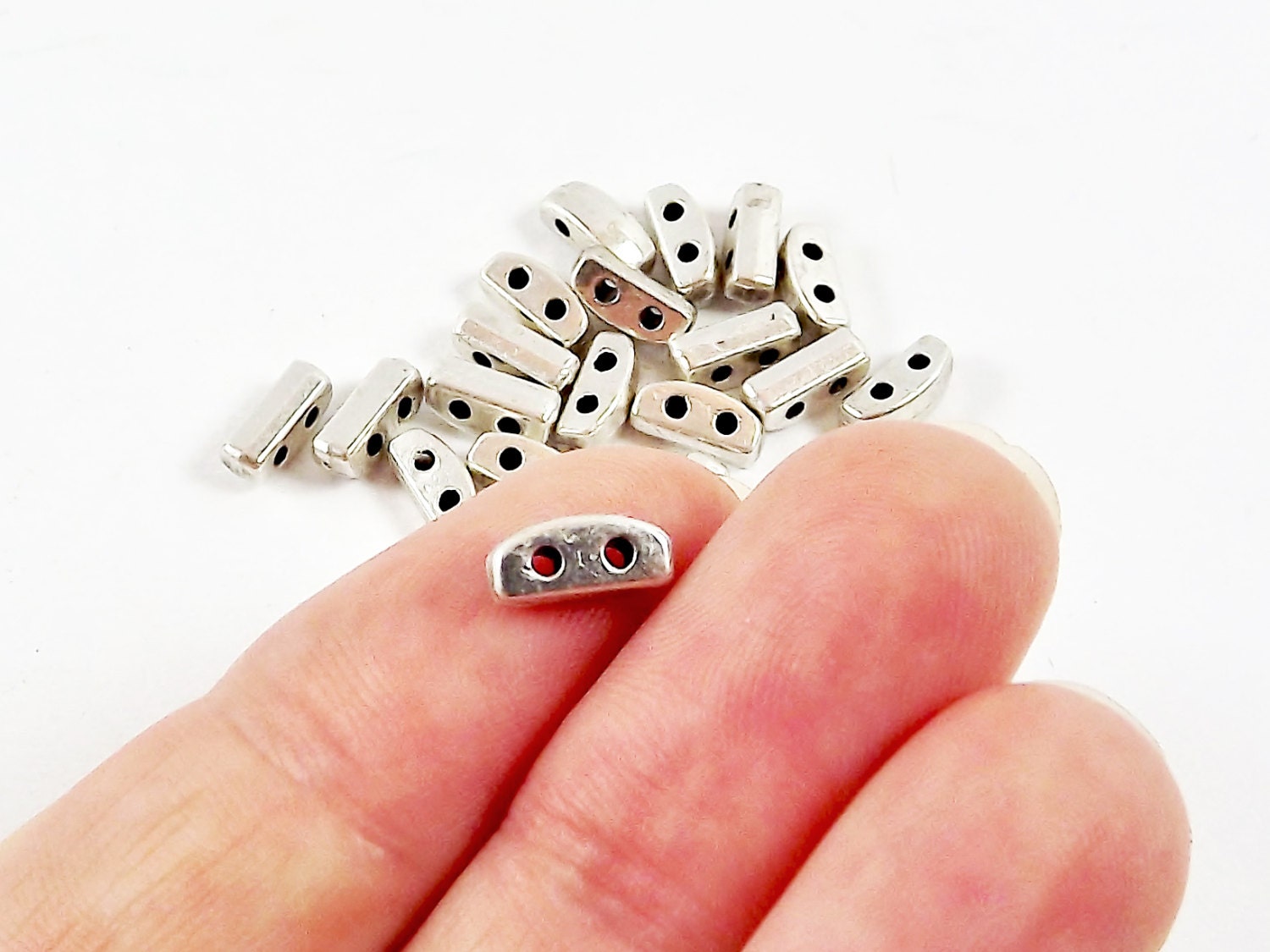 Twin 2 Hole Strand Separator Bead Spacer Antique Matte