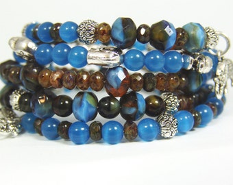 Blue wrap bracelet | Etsy