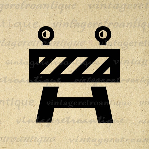 Printable Graphic Roadblock Image by VintageRetroAntique on Etsy