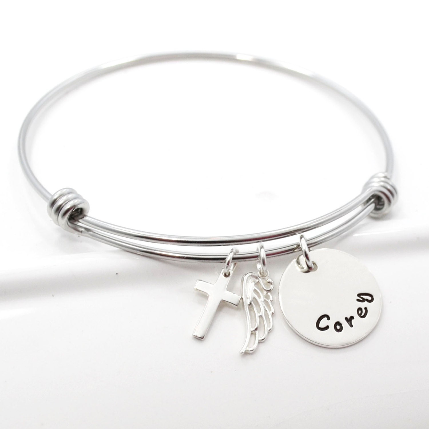 Memory Bracelet Personalized Adjustable Stackable Bangle