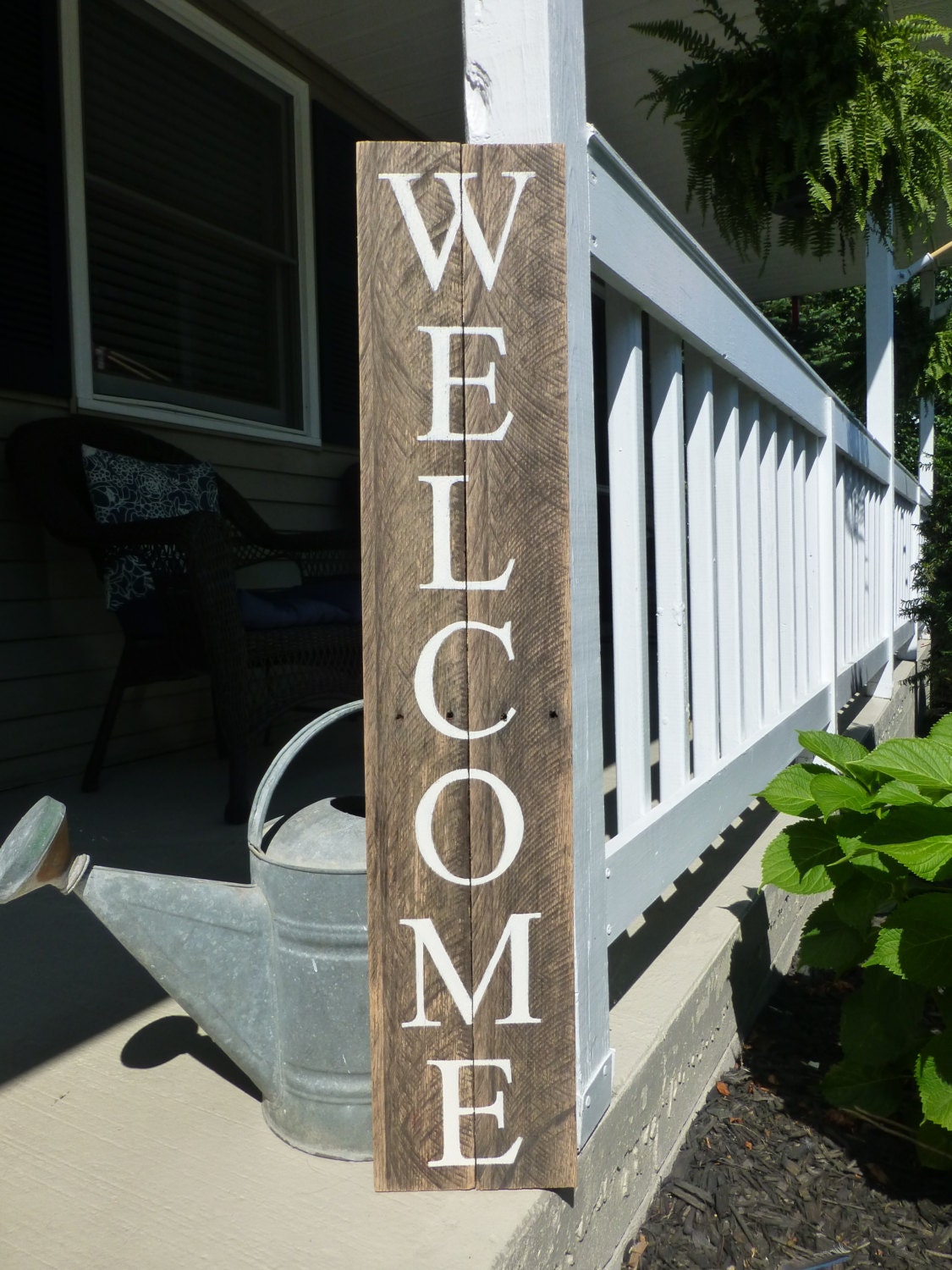 Rustic Welcome sign hand painted on reclaimed wood