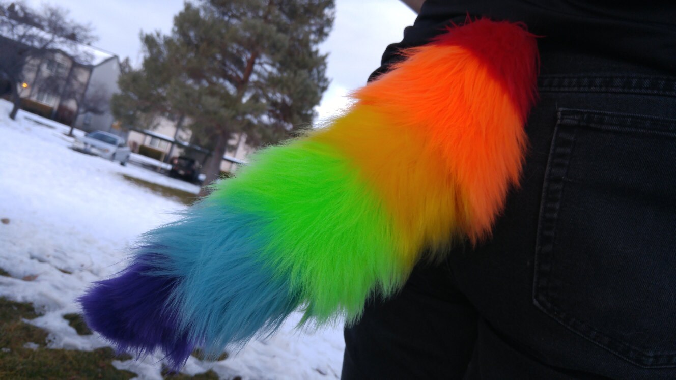 Anthrowear Rainbow Wolf Tails 16 24 36 Furry By Anthrowear