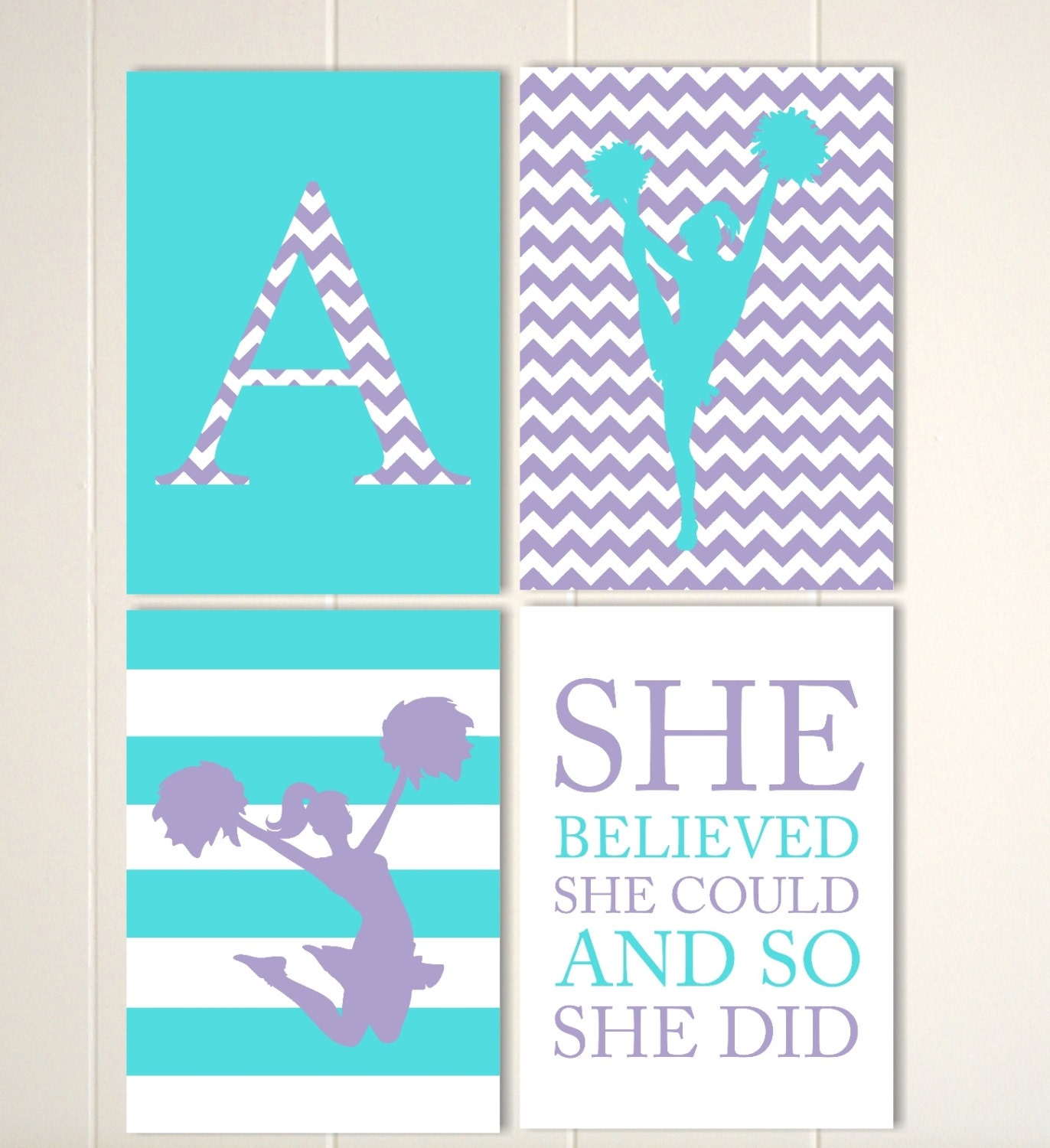 Cheerleader wall art girls room cheer decor by PicabooArtStudio