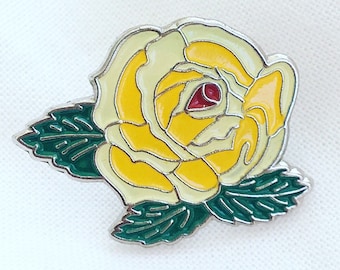Unique yellow rose pin related items | Etsy