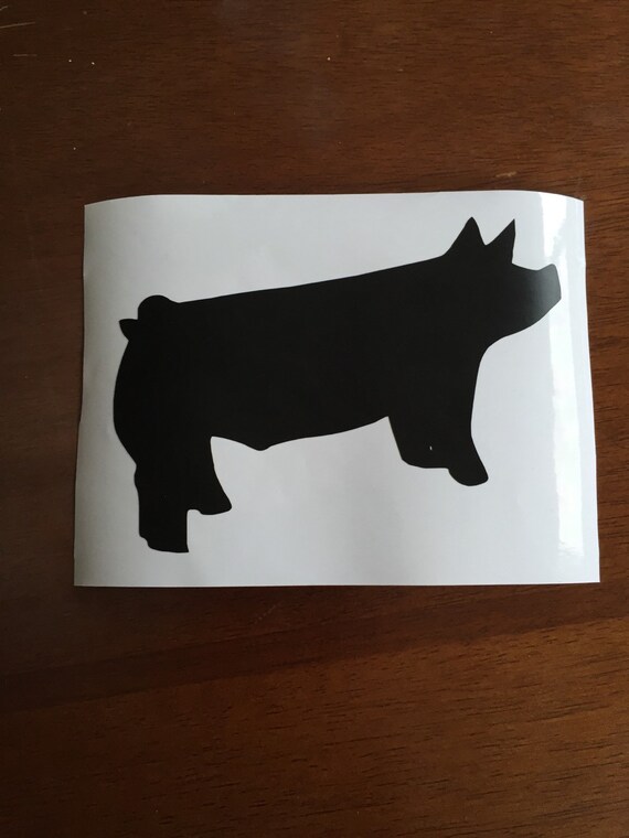 Show Pig Vinyl Sticker Option 1 by CarouselDesign on Etsy