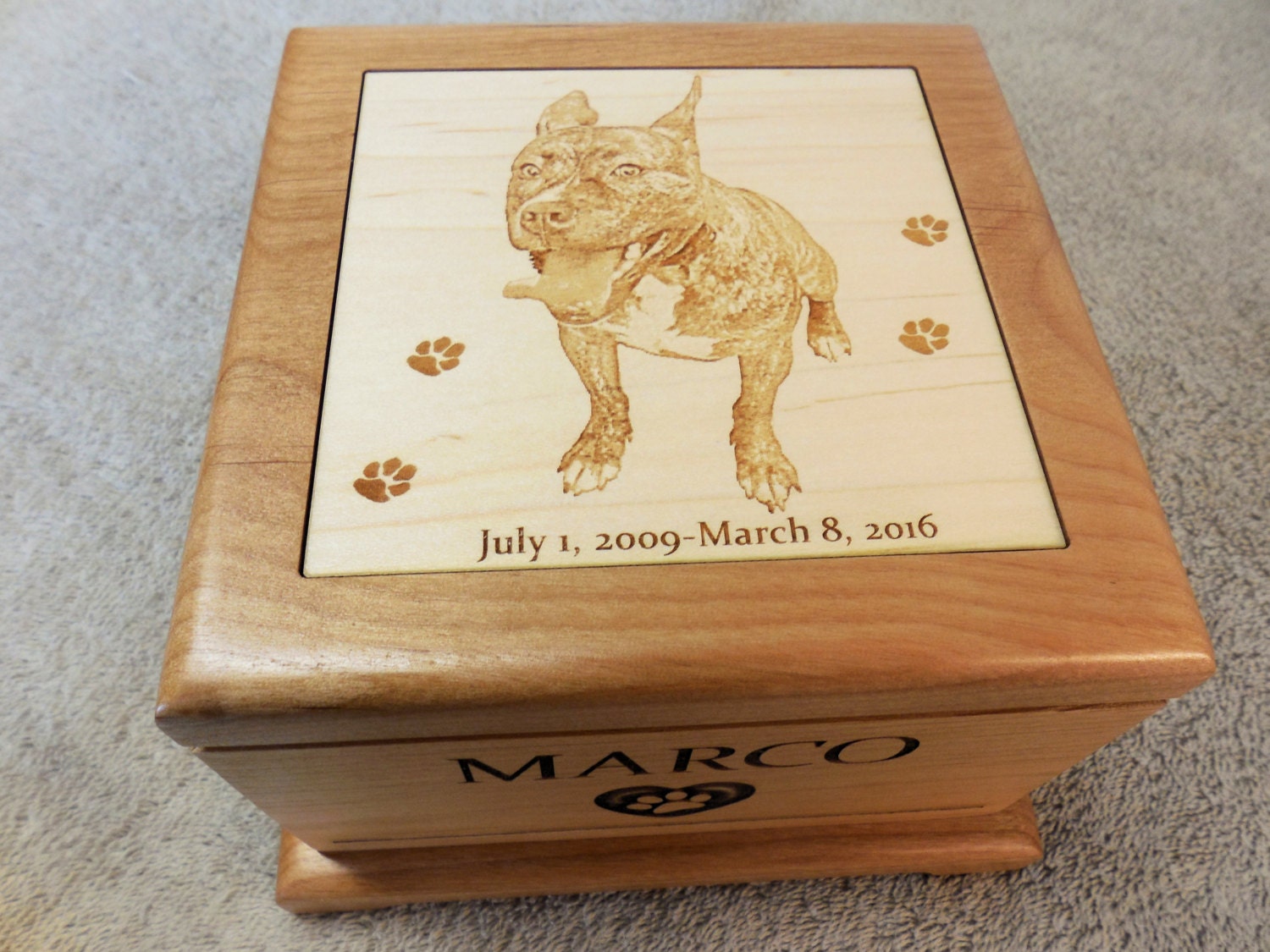 Medium Sized Pet Urn Laser Engraved