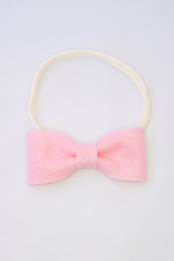 Items similar to The Sweet Pea Bow in Pink,Felt Bow,Baby Headband,Baby ...