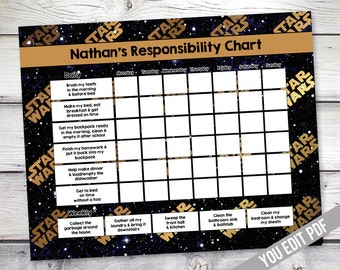 Girl Chore chart printable Girl Reward Chart Responsibility